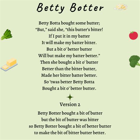 Betty Botter Printable Lyrics Origins And Video