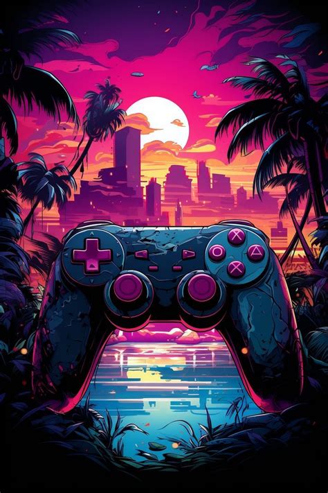 Retro Gaming Art Ps5 Controller Poster Retro Gaming Art Abstract