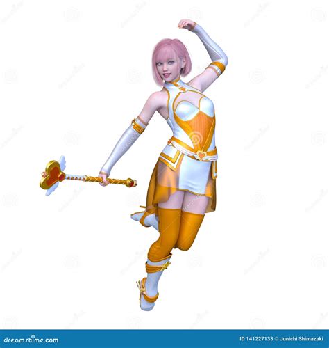 3d Cg Rendering Of Active Girl Stock Illustration Illustration Of