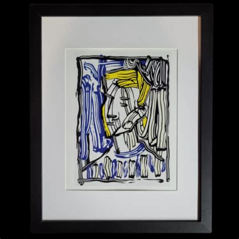 Roy Lichenstein Portrait Collectible Pop Art Print Framed Matted Ebay