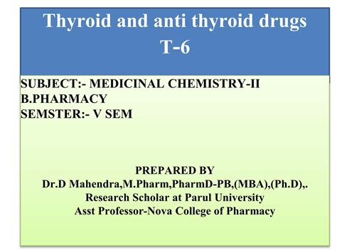 Thyroid And Antithyroid Drugs Medicinal Chemistry Pptx