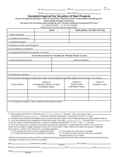Dte 1 Cuyahoga County 2021 2025 Form Fill Out And Sign Printable PDF