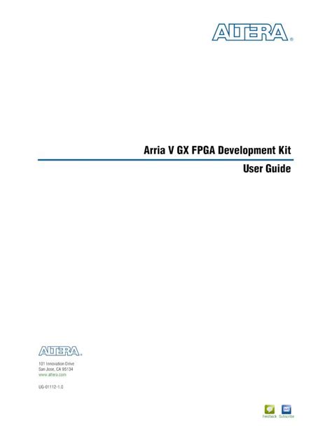 pdf arria v gx fpga development kit user guide · kit features arria v