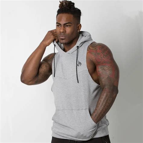 Mens Gyms Hoodie Singlets Sweatshirts Sleeveless Hoodies Stringer