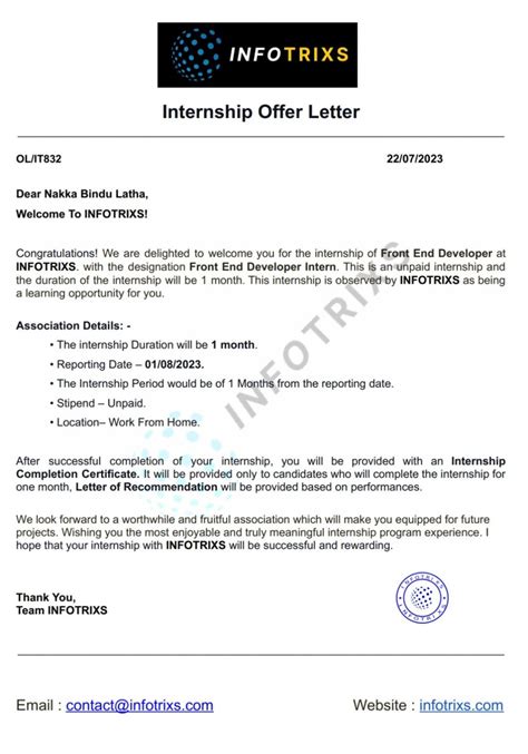 Bindu Latha On Linkedin Infotrixs Infotrixsinternship Infotrixsteam