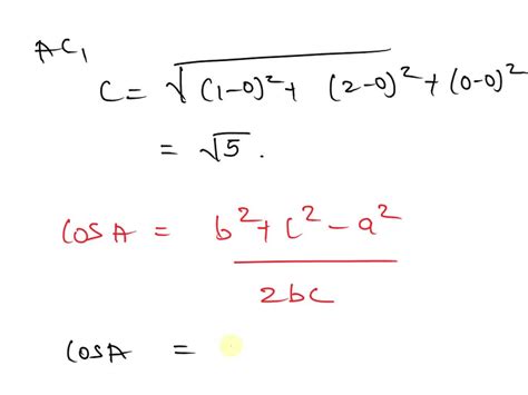 solved determine the cosine of the angles of the triangle whose