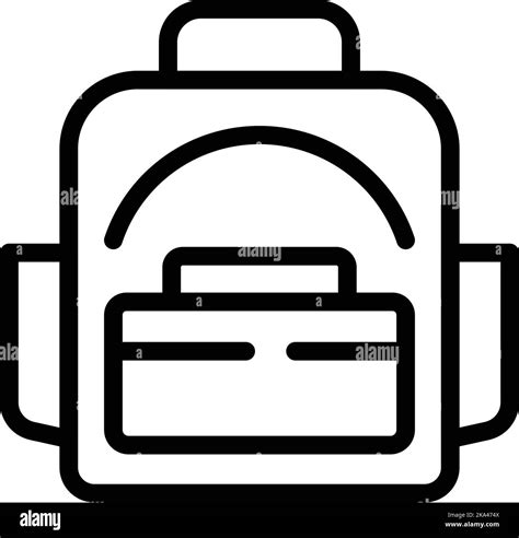 Backpack Food Icon Outline Vector School Meal Container Snack Stock