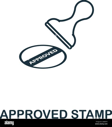 Approved Stamp Icon Outline Style Thin Line Creative Approved Stamp