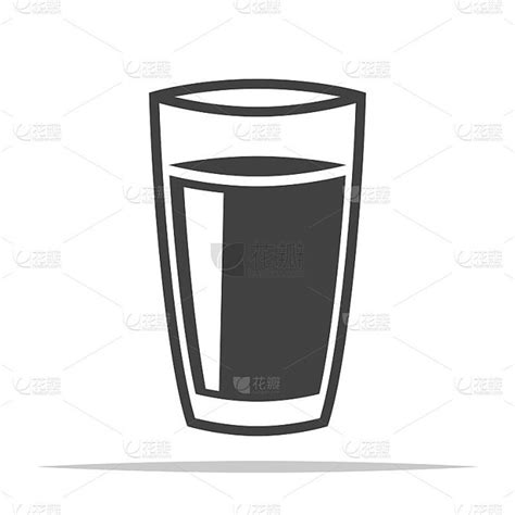 玻璃的水透明图标矢量孤立
