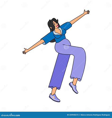 Isolated Happy Woman Dancing Hobby Vector Stock Vector Illustration