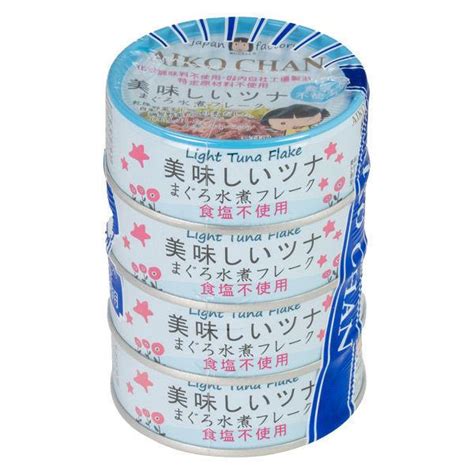 Lohaco ツナ缶 美味しいツナ食塩不使用水煮フレーク 1パック（4缶入） 伊藤食品