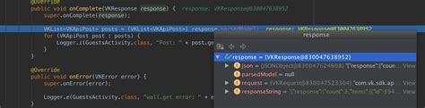 Vk Android Sdk Responseparsedmodel Is Null Stack Overflow