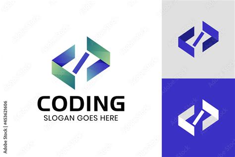 Modern Logos Of Code For Coding Programming Gradient Logo Template