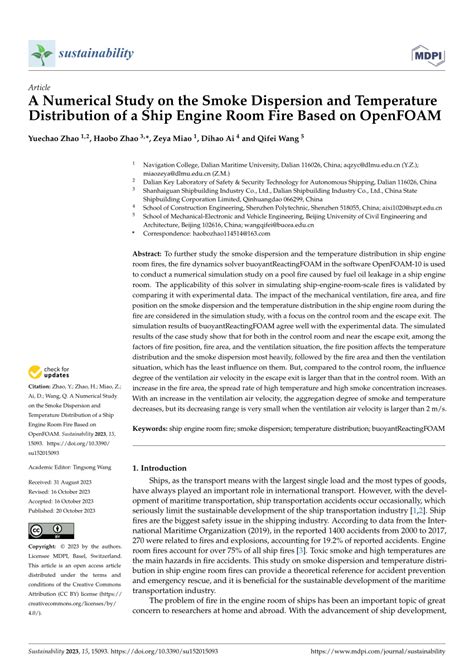 Pdf A Numerical Study On The Smoke Dispersion And Temperature