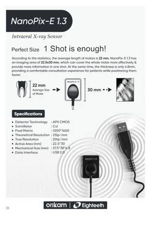Surface Cleaning Eighteeth Nanopix Intraoral X Ray Sensor For Clinical