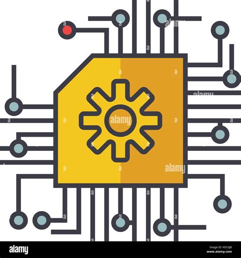 Microscheme Ai Artificial Intelligence Flat Line Illustration