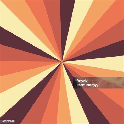 Swirled 방사형 스트라이프 디자인의 빈티지 컬러 팔레트와 햇살 배경 벡터 패턴입니다 빈티지 나 복고풍 나선형에 대한 스톡 벡터 아트 및 기타 이미지 Istock