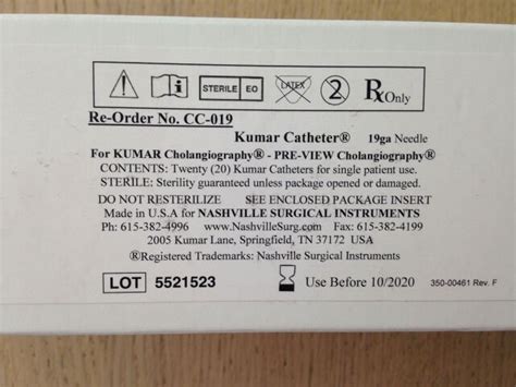New Nashville Surgical Instruments Cc 019 Kumar Catheter 19 Ga Needle 20 Box Disposables