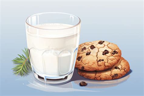 Tasty Christmas Cookie And A Glass Of Milk Ai Generated Stock