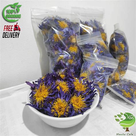 Dried Blue Lotus Flower Hand Picked 100 Pure Organic Ceylon Natura L