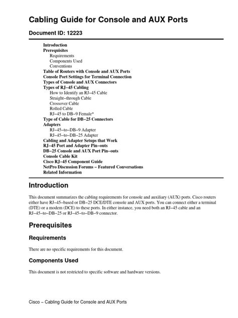 7820 cabling guide for console and aux ports pdf physical layer