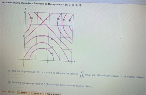 solved a contour map is shown for a function f on the square