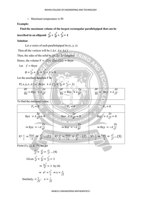 Lagranges Method Of Undetermined Multiplerspptx