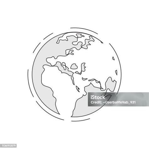 環球 圖示地球標誌世界的象徵白色背景上的簡單細線圖示向量例證向量圖形及更多全球性圖片 全球性 圖示 地圖 Istock