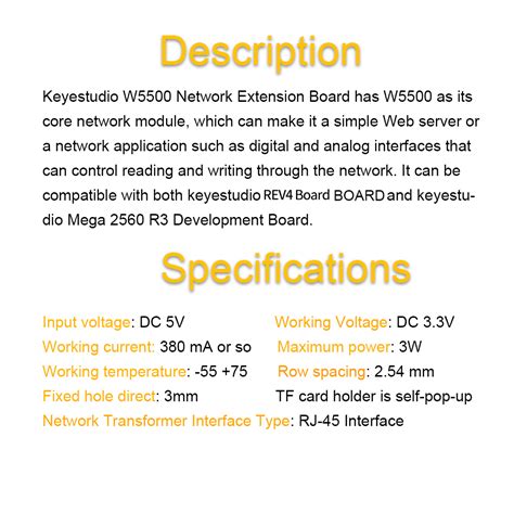 Keyestudio W Ethernet Shield Ethernet Control Expansion Board For Arduino Without Poe