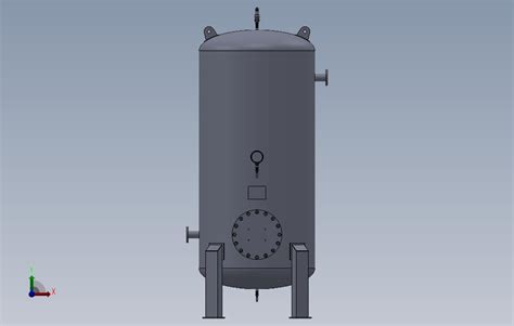 4000升容量的空气接收器罐 Solidworks 2010 模型图纸下载 懒石网