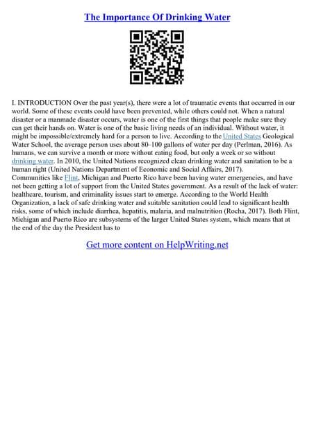 Essay About Importance Of Water Pdf