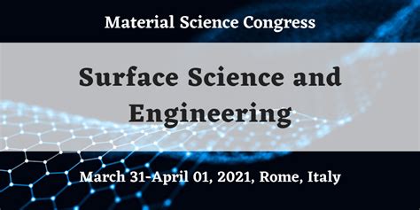 Webinar On Material Science Congress Surface Science And Engineering