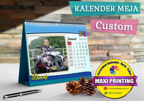 Jual Cetak Kalender Meja Custom Unik Satuan Dengan Foto Pribadi Kab