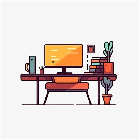 Premium Vector Illustration Of Computer Vector Cartoon Icons Desk