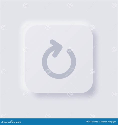 Rotation Arrow Icon White Neumorphism Soft Ui Design For Web Design
