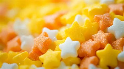 Vibrant Candy Coated Confectionery Sprinkles Adorned With Golden Stars