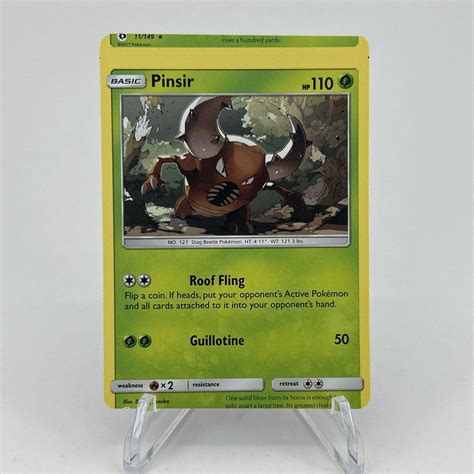 Pinsir Pokemon Card Miscut Huge Error Print Dot Sun Moon Base Rare
