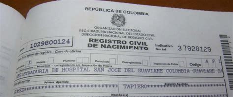 El Registro Civil De Nacimiento En Colombia Busco Notaría