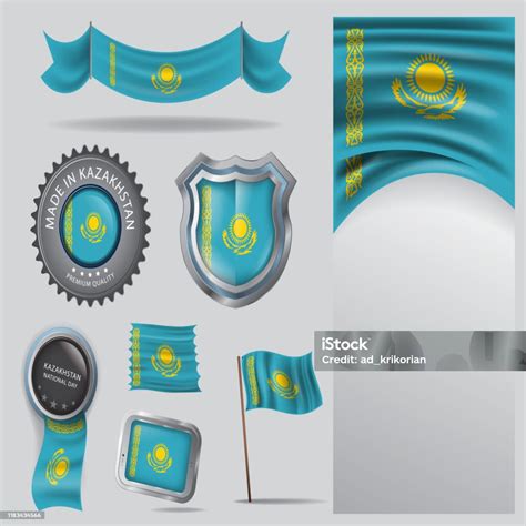 카자흐스탄 물개 카자흐스탄 국기 및 색상에서 만든 벡터 아트 고무도장에 대한 스톡 벡터 아트 및 기타 이미지 고무도장 그래픽 사용자 인터페이스 기 Istock