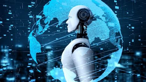Futuristic Robot Artificial Intelligence Huminoid Ai Data Analytic Technology Stock Image