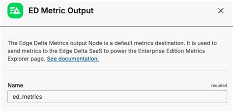 Edge Delta Metrics Destination Edge Delta Documentation