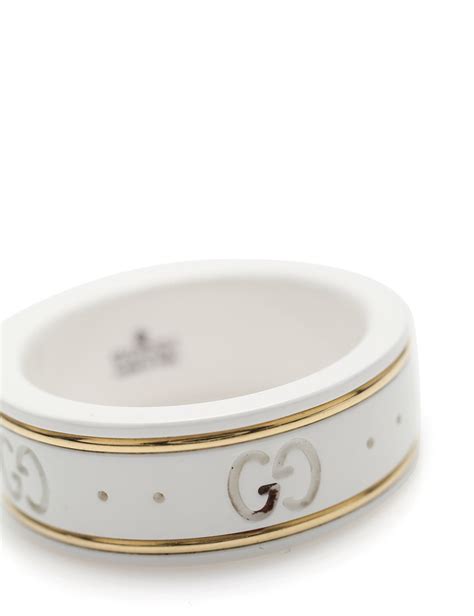 Gucci グッチ K18wg ホワイトゴールド Iconリング アイコンリング Ggロゴ ＃15 ＃200826