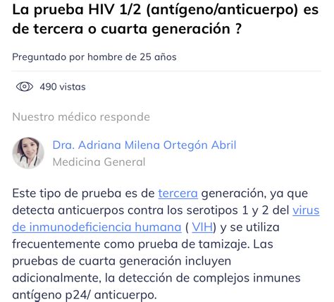 DUDA SOBRE PRUEBA DE VIH Consultorio TodoSida Acción de prevención
