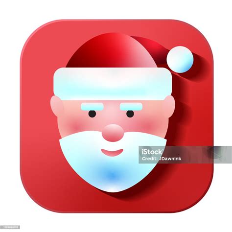 생생한 그라데이션 색상의 크리스마스 3d 응용 프로그램 산타 클로스 아이콘 디자인 12월에 대한 스톡 벡터 아트 및 기타 이미지