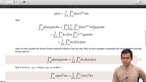 Parsevals Theorem For Fourier Series Youtube