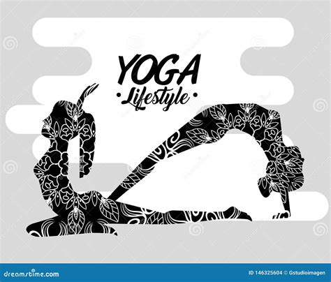 Women Doing Yoga Pose Exercise Stock Illustration Illustration Of