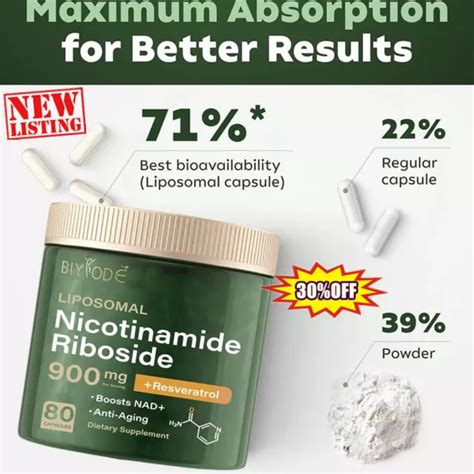 80 Capsules Nicotinamide Ribosideresveratrol Nad Supplement £769