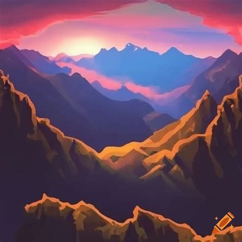 Pixel Art Of A Serene Mountain Range On Craiyon