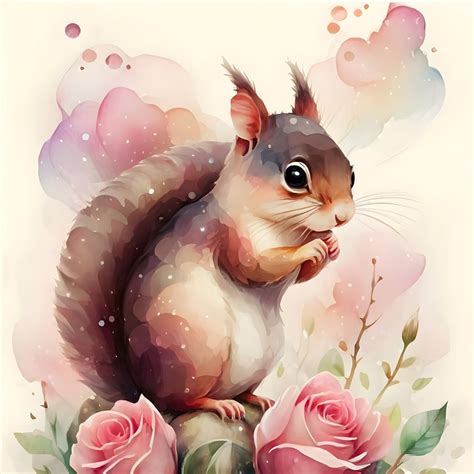 Download Ai Generated Squirrel Flowers Royalty Free Stock Illustration Image Pixabay