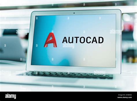 Poznan Pol Jun 16 2020 Laptop Computer Displaying Logo Of Autocad A Commercial Computer